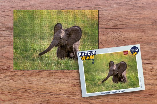 Puzzel Olifant - Baby - Kalf - Legpuzzel - Puzzel 500 stukjes | bol