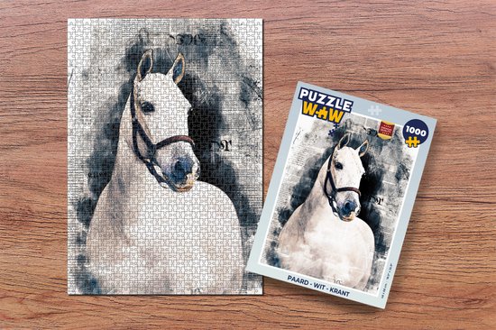 Puzzel Paard - Wit - Krant - Meisjes - Kinderen - Meiden - Legpuzzel ...