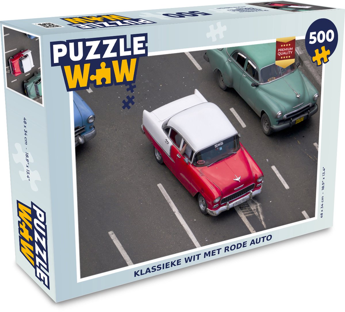 Puzzel Klassieke wit met rode auto - Legpuzzel - Puzzel 500 stukjes | bol