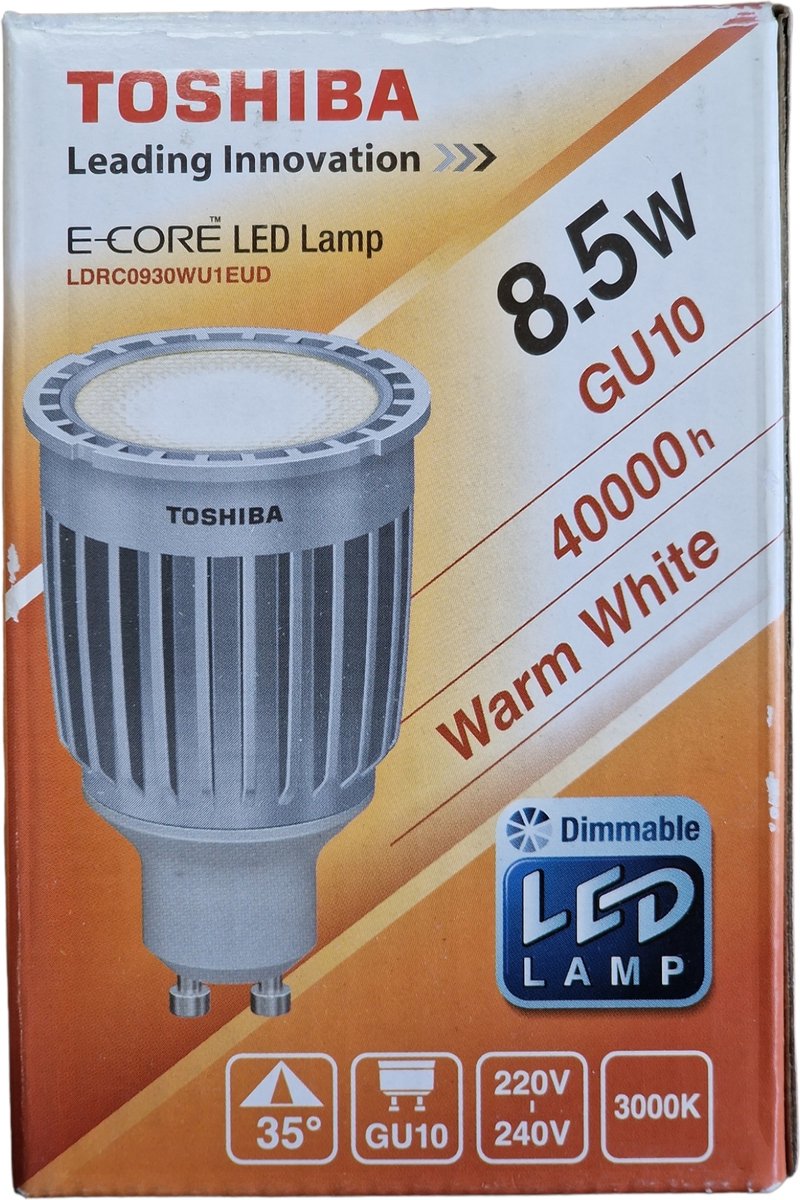 Toshiba E-Core LED 8.5W GU10 35 graden | bol