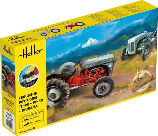 1:24 Heller 52326 Ferguson Petit Gris Tracteur 2x avec Diorama - Kit de ...