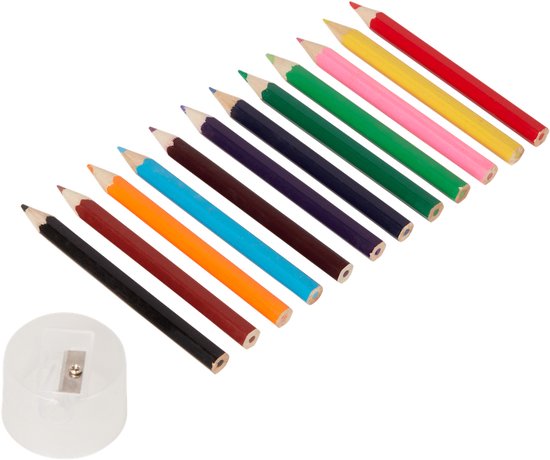 12 Stuks - Mini-kleurpotloden - Zeshoekige potloden | bol.com