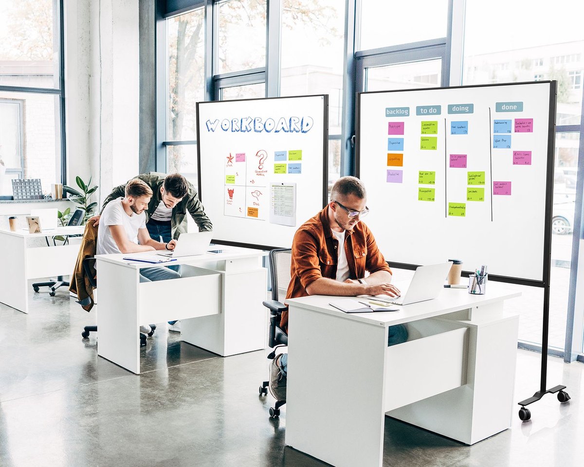 Mobiel werkbord PRO - Gelakt staal - Wit - Weekplanner - Maandplanner ...