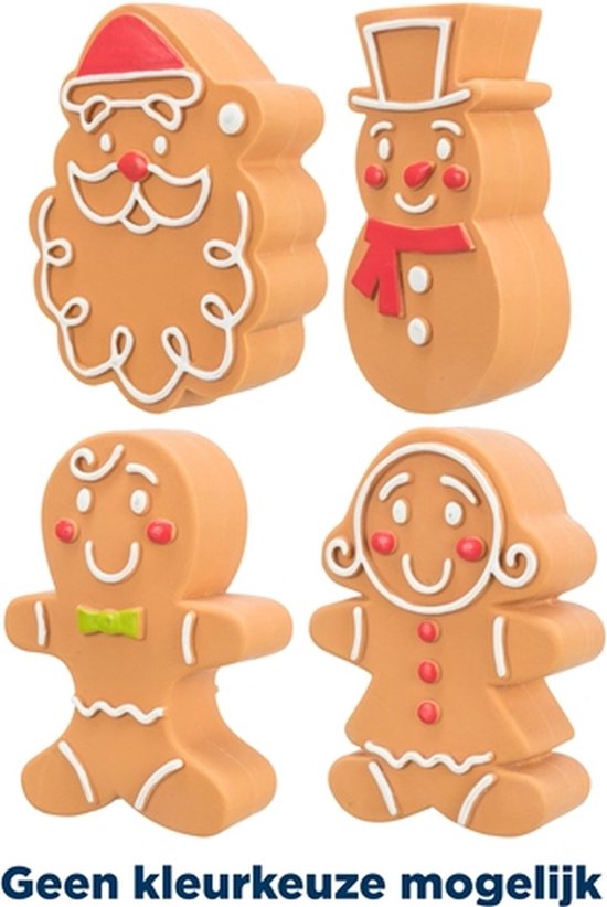 Hondenspeelgoed - Peperkoek figuren van Latex - Kerstfiguur - 11 cm - 1 ...