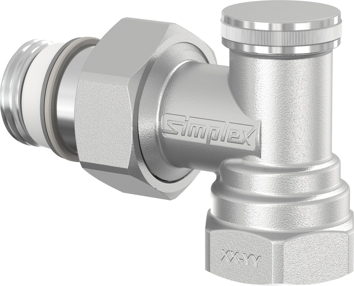 Simplex terugslagklep hoek G1/2xRp1/2 radiator terugslagklep N - F10382 ...