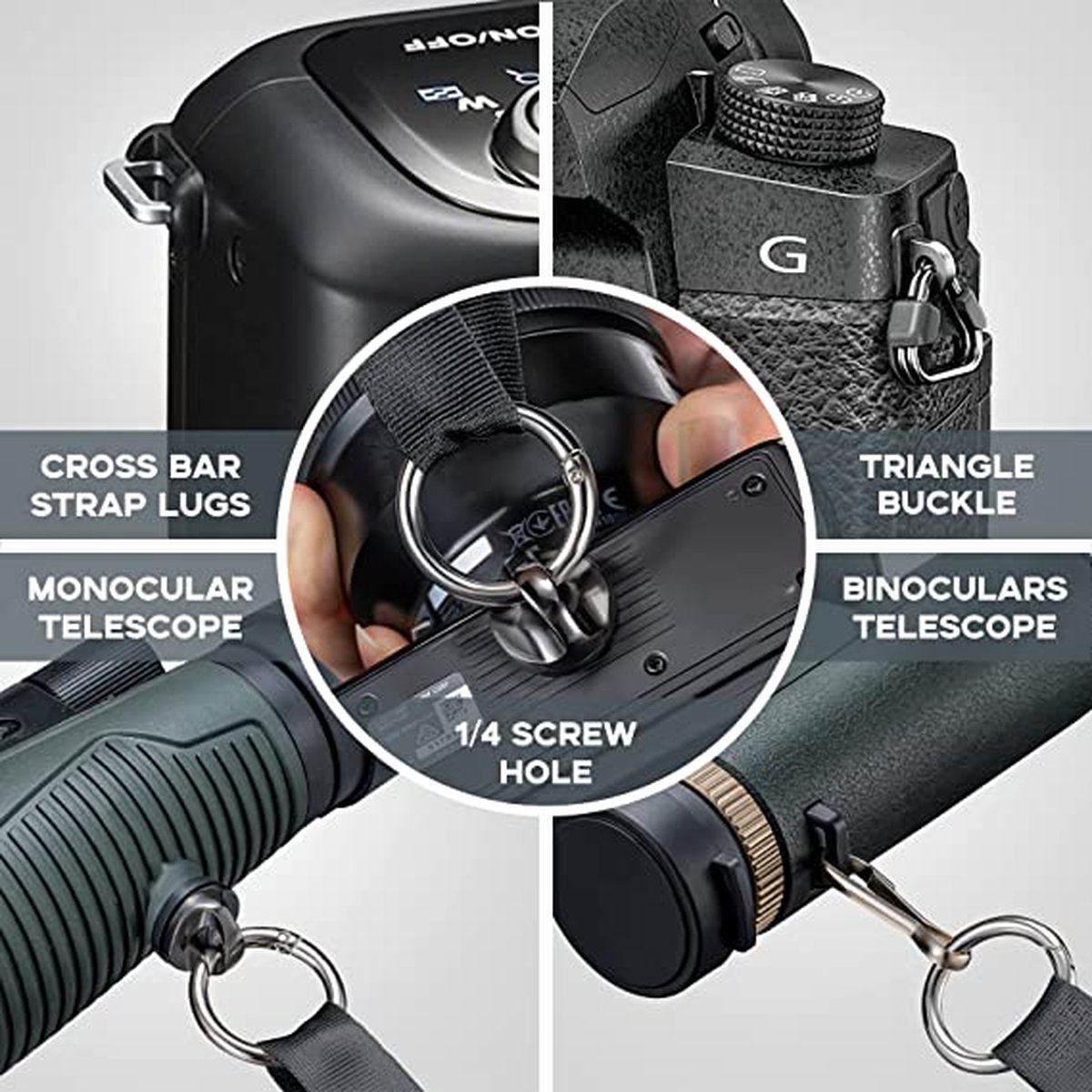 Camerariem snelsluiting verstelbare camera schouderriem camera polsband ...