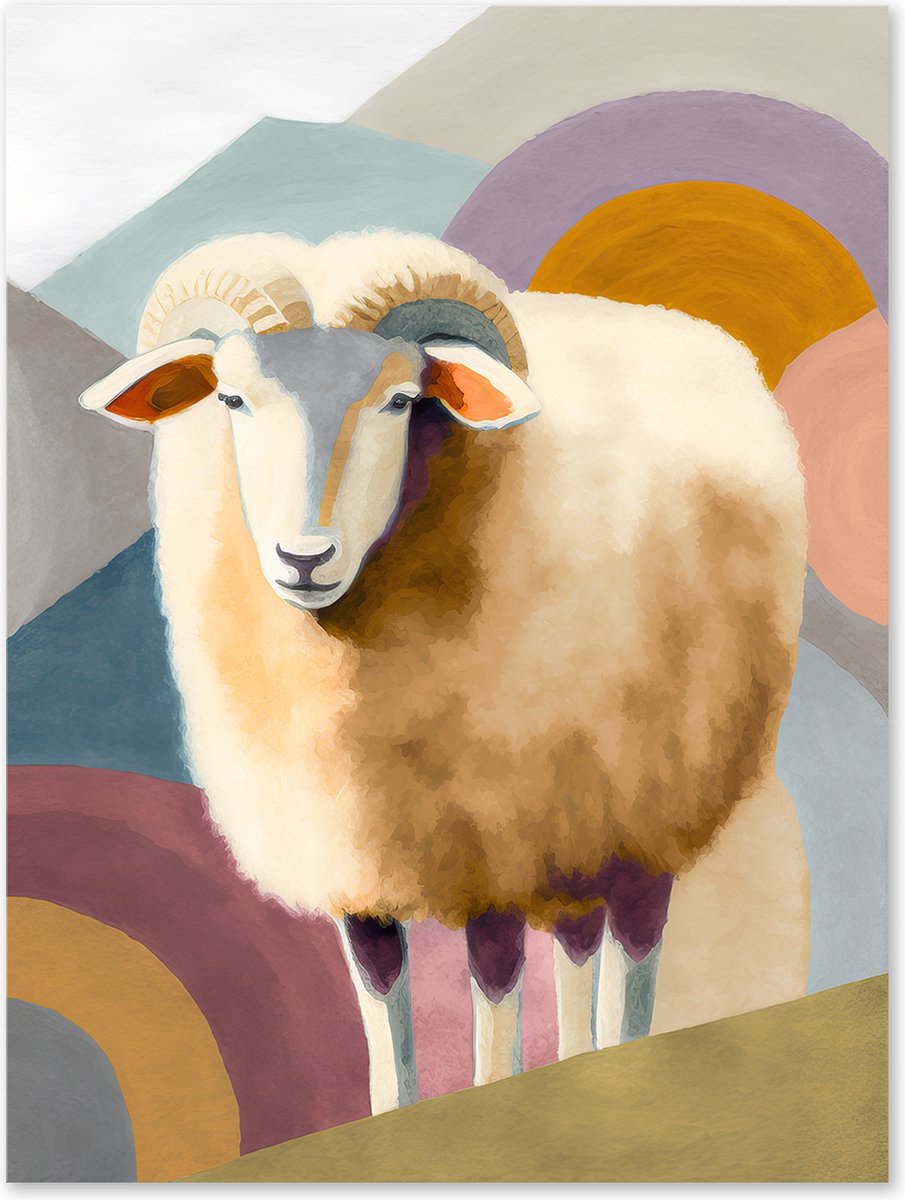 Graphic Message - Schilderij op Canvas - Schaap | bol.com