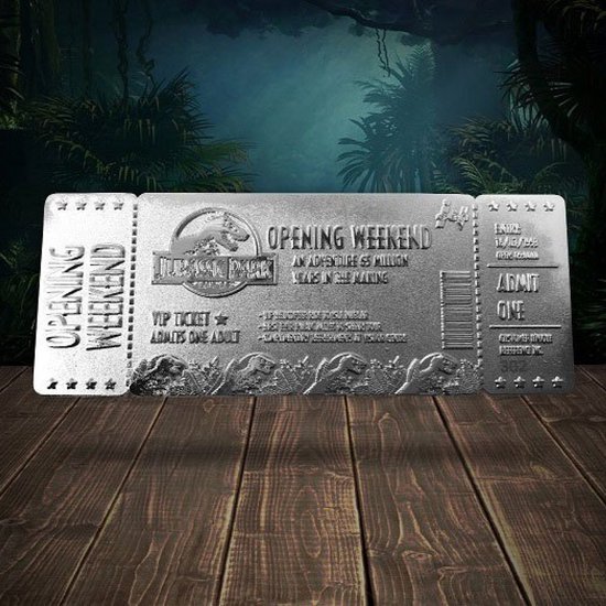 JURASSIC PARK Opening Weekend Silver Plated Collector Ticket | bol.com