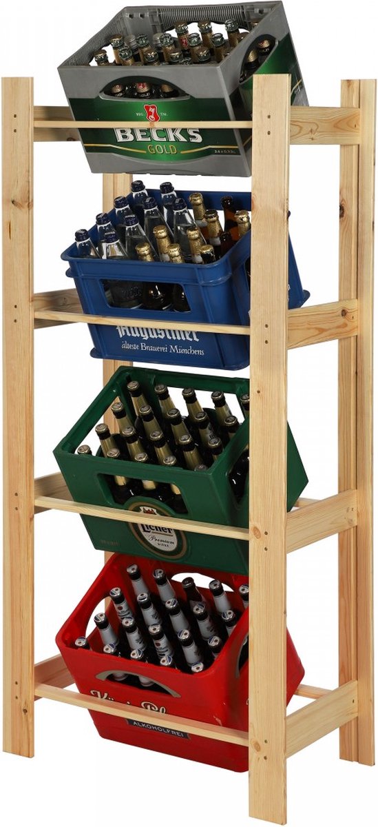 SMH LINE® - Krattenrek in hout Extra Stevig - Drankkratten - Voor 4 ...