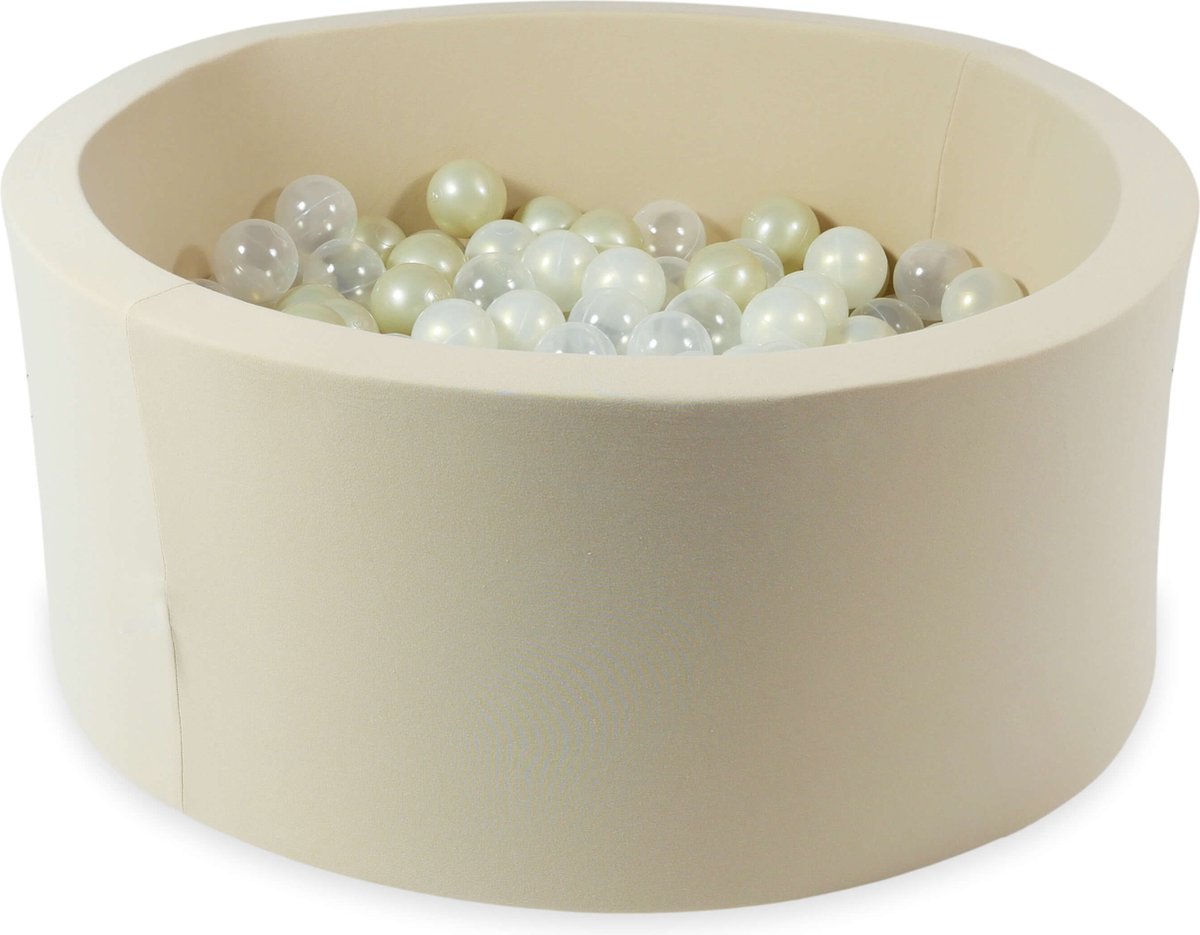 Ballenbad Beige 90x40cm incl. 200 ballen (wit, licht goud, transparant ...