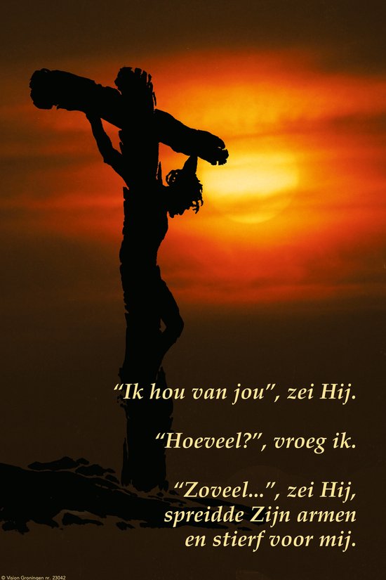 Christelijke poster 50x70 cm - Ik hou van jou | bol
