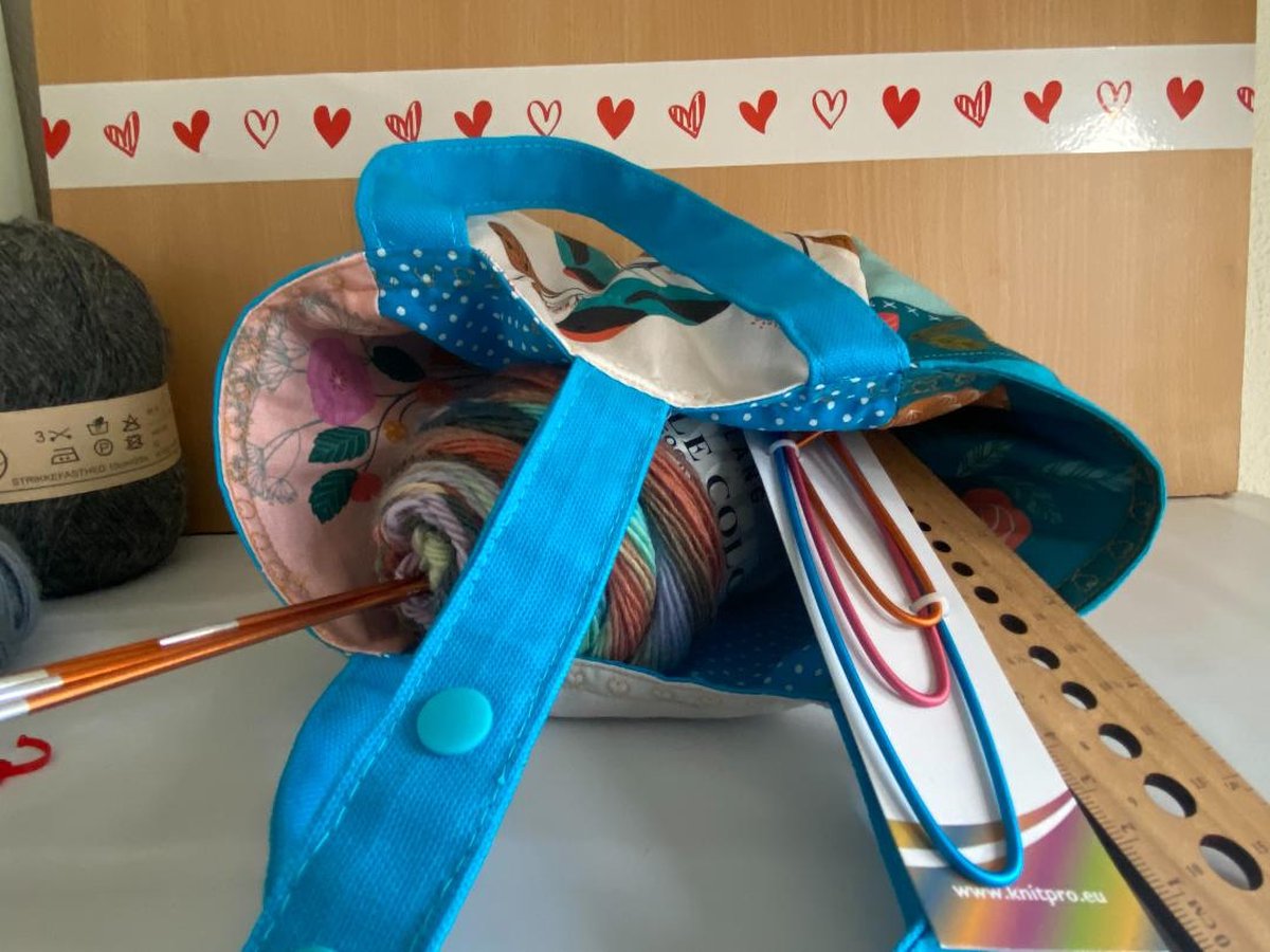 Sac à tricoter sac en laine sac projet avec 2 compartiments - fait main ...