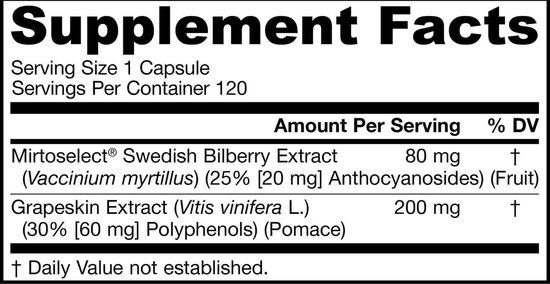 Bilberry + Grapeskin Polyphenols 280 mg (120 Vegetarian Capsules ...