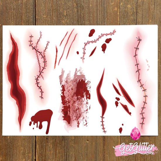 GetGlitterBaby® - Wonden Tattoo Halloween Decoratie Versiering ...