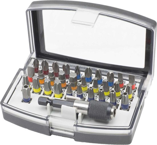 E-Tools® | economy line 70008 Bitset 1/4", 32-delig in kunststof cassette | bol.com