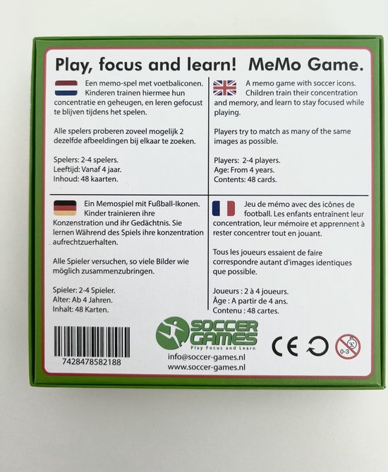 Memory spel - Voetbal kaartspel - Soccer Games - My First Soccer MeMo ...