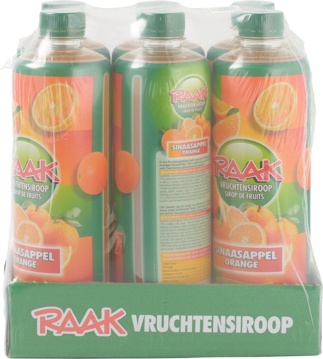 Raak Limonade Siroop Vruchtensiroop Sinaasappel 75cl Pak 6 Flessen ...