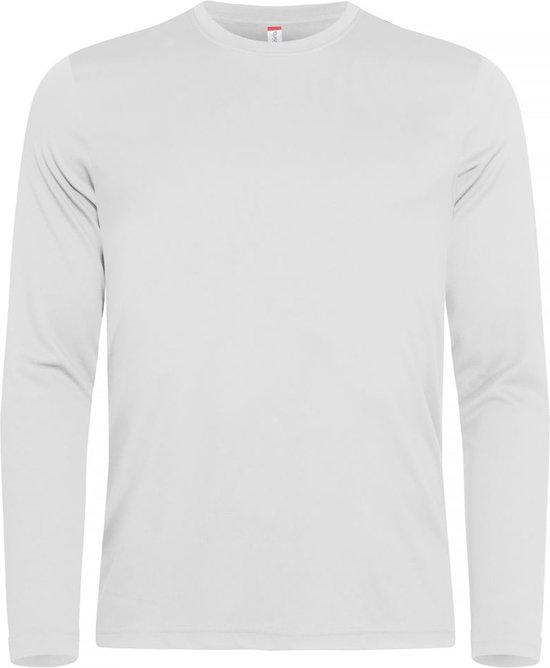 Clique T-shirt Lange Mouw Basic Active Heren - Wit - Maat M | bol.com