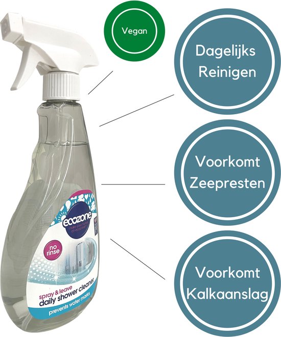 Ecozone Douche Reiniger - Dagelijks gebruik - direct sprayen zonder ...