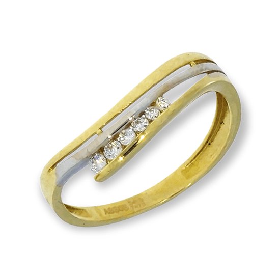 Gouden damesring bicolor zirkonia 14 karaats | bol.com