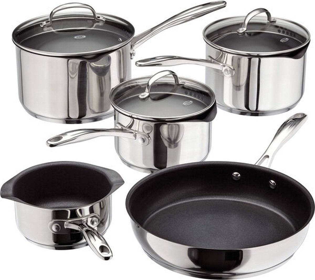 Horwood pannen set 5-delig anti-aanbak met steel | bol.com