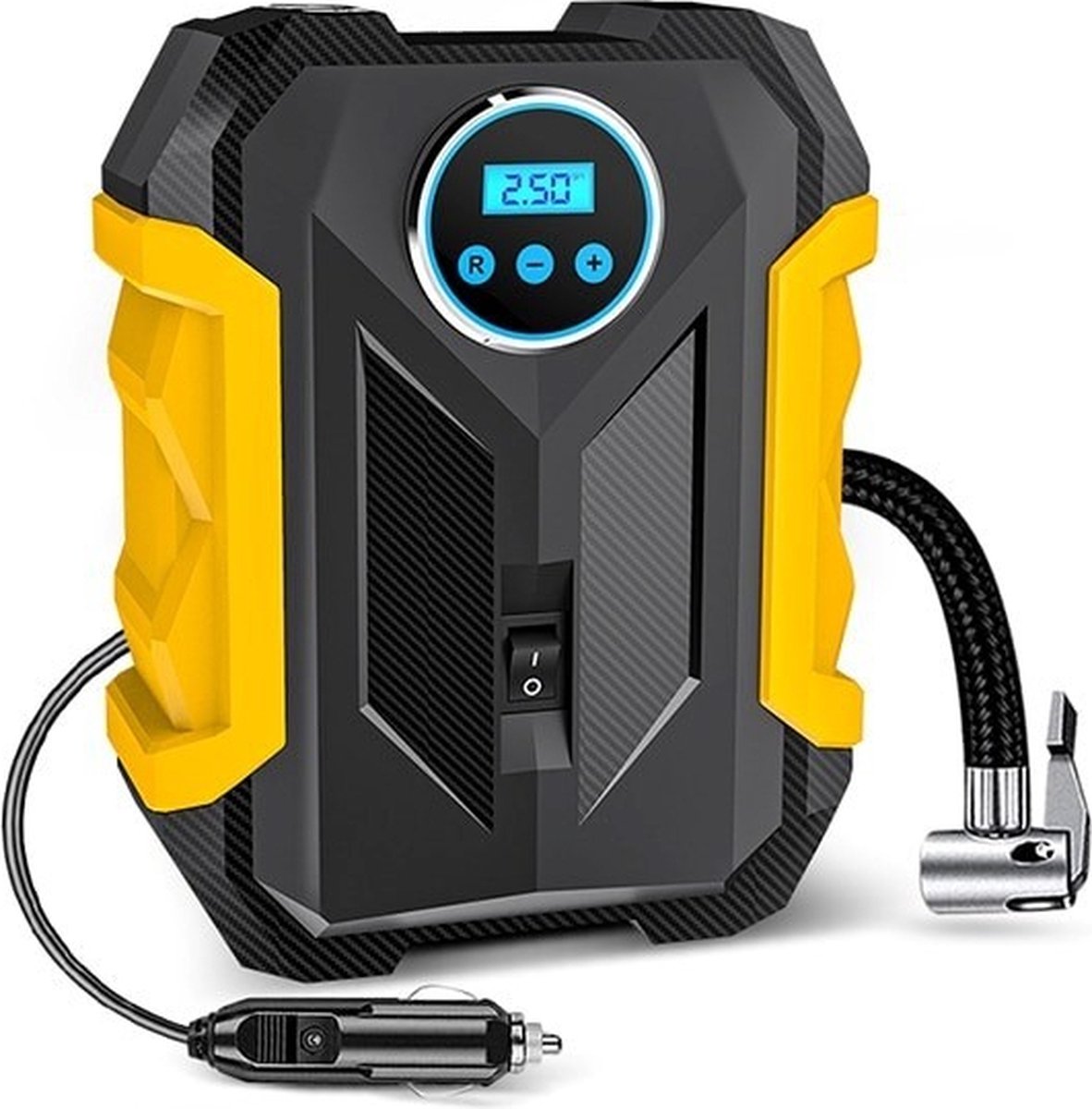 SONTRIX Compressor - Draagbaar - 12V - Bandenpomp - Geel | bol.com