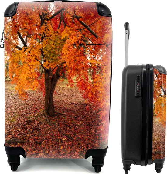 MuchoWow® Koffer - Uitzicht vanaf de rode bladeren van een esdoorn ...