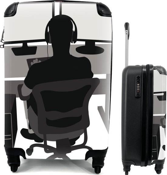 MuchoWow® Koffer - Gamer - Computer - Bureau - tekening - Past binnen ...