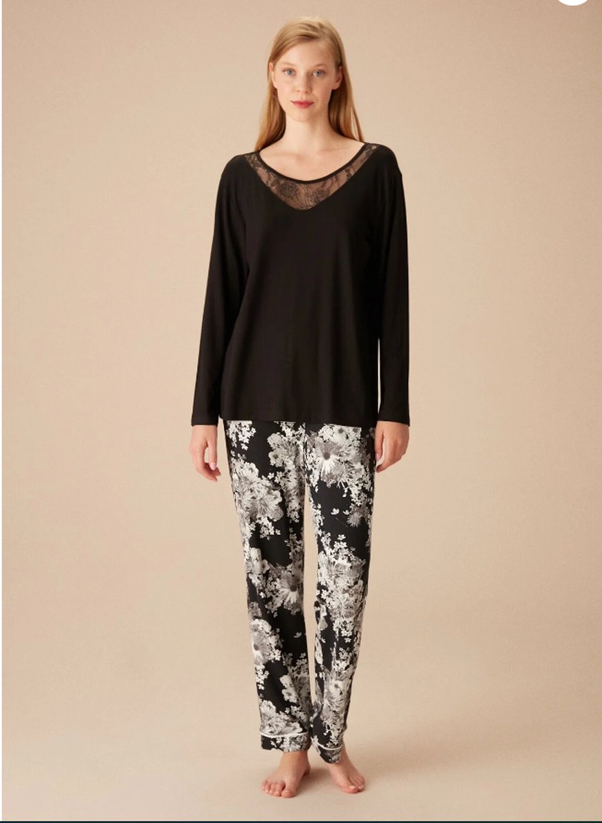 Suwen- Dames Pyjama Set - Homewear -Satijn Maat S | bol.com