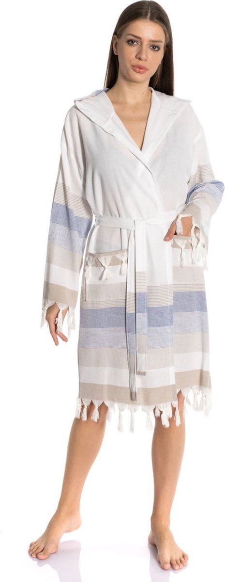 Lubna Home Dames Badjas Small -Ochtend Badjas Small-Hamam Badjas stof ...