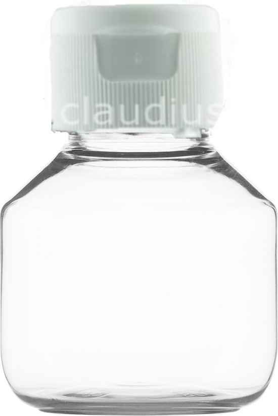 Lege Plastic Fles 50 ml PET transparant -met witte klepdop - set van 10 ...
