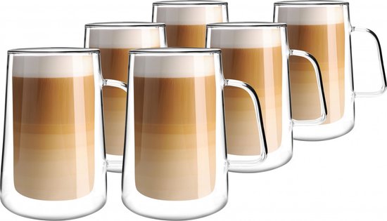 Luxe Dubbelwandige Glazen - Set Van 6 Bierglazen - Latte Macchiato Bier Espresso... | bol
