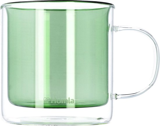 HOMLA Cembra dubbelwandig glas - mok beker - voor koffie thee latte ...