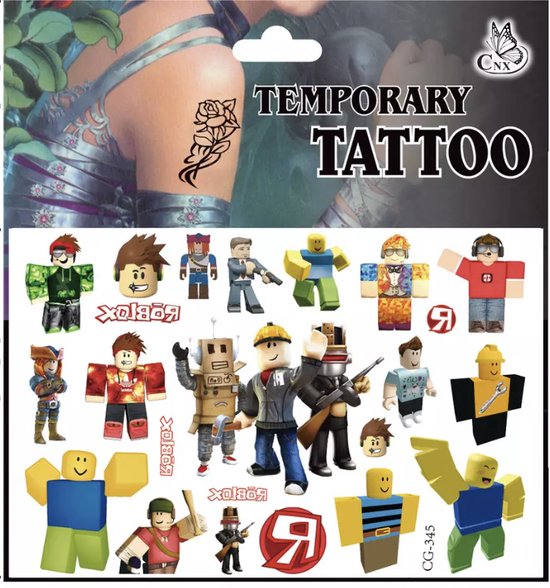 Roblox Tattoo Voor Kinderen - Tijdelijke Tattoo - Plakplaatjes - Plak Tattoo - Tattoos... | bol.com
