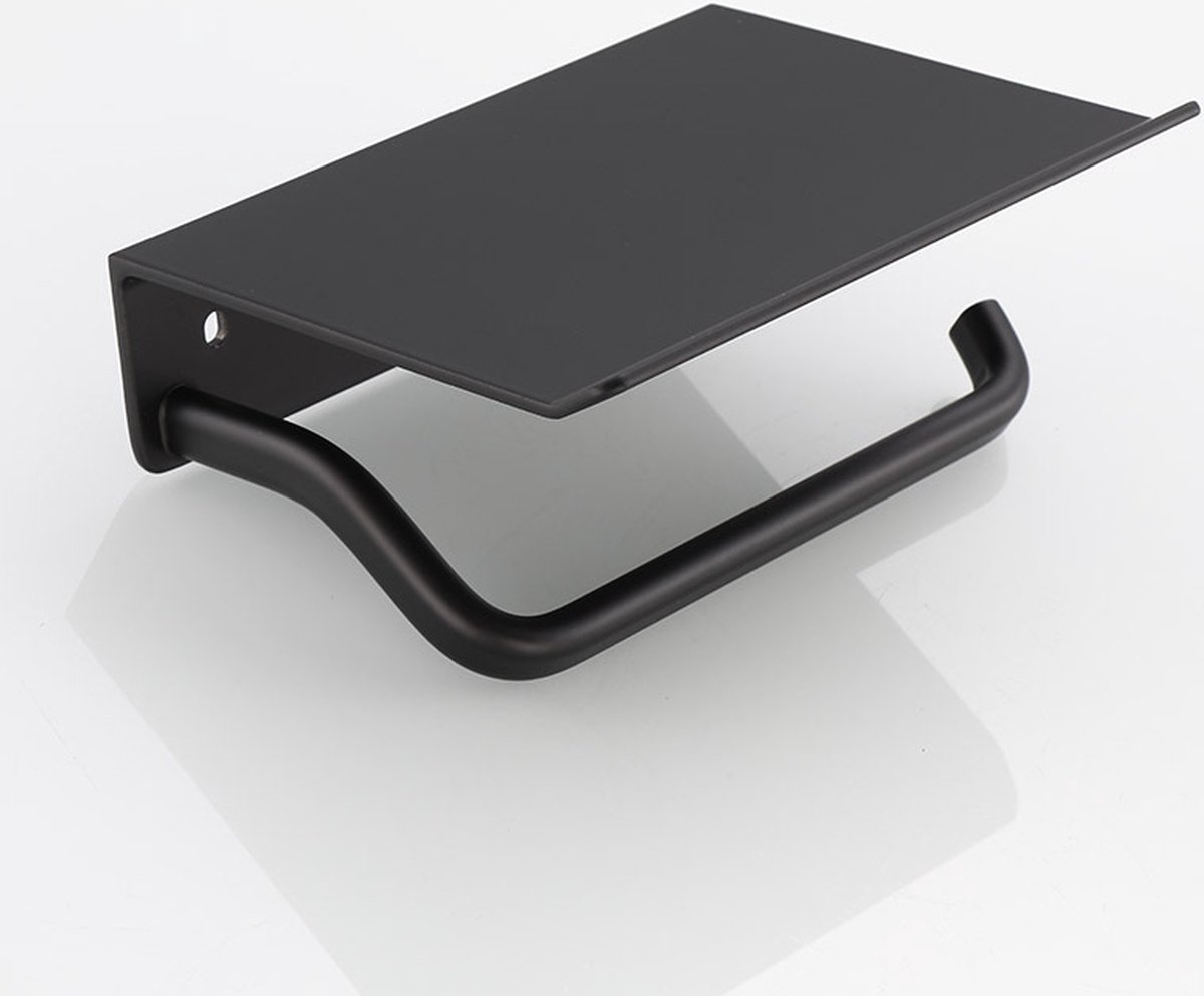 Lopoleis WC rolhouder RVS – Zwart – Toiletrolhouder Zwart– Zelfklevend ...