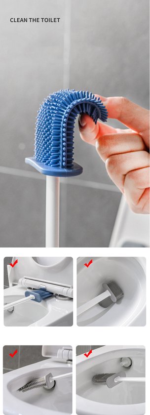 Toiletborstel – WC borstel met randreiniger – Siliconen – WC borstel ...