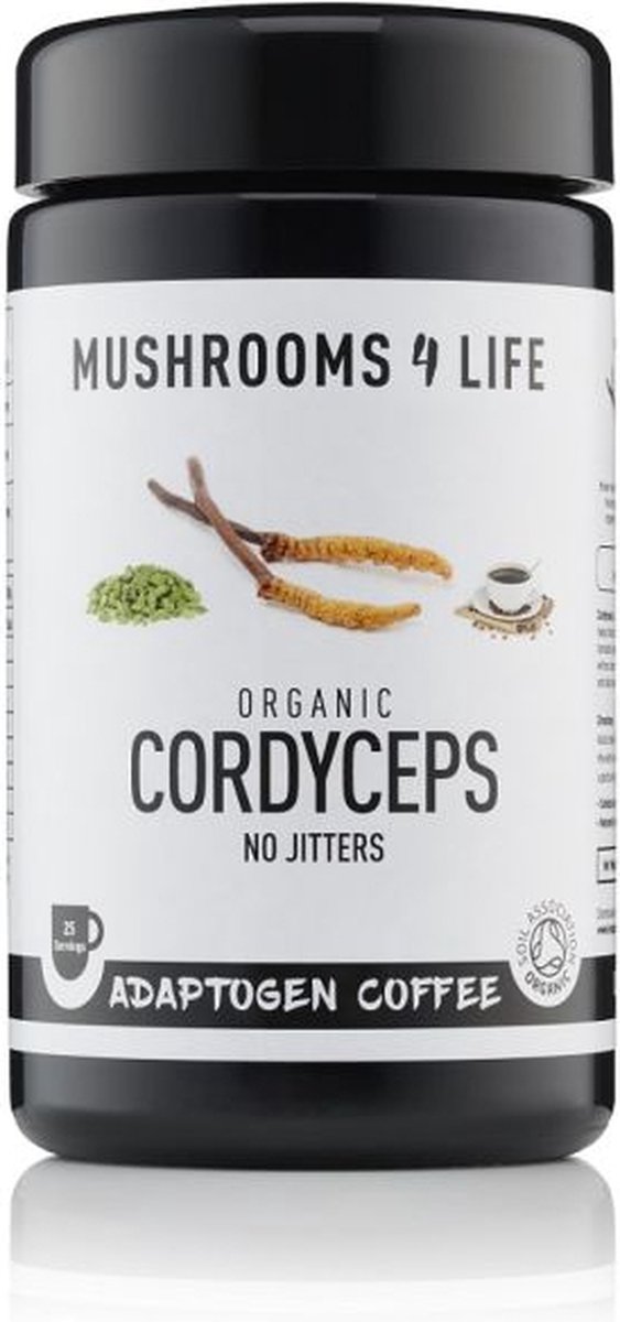 Mushrooms4Life Cordyceps Power Paddenstoelen Koffie 1000mg Bio 60g | bol