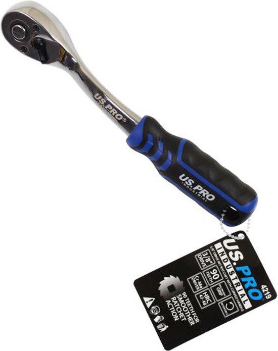 Professionele ratel 3/8" met 90 tands ratel mechanisme (200 mm lang) | bol