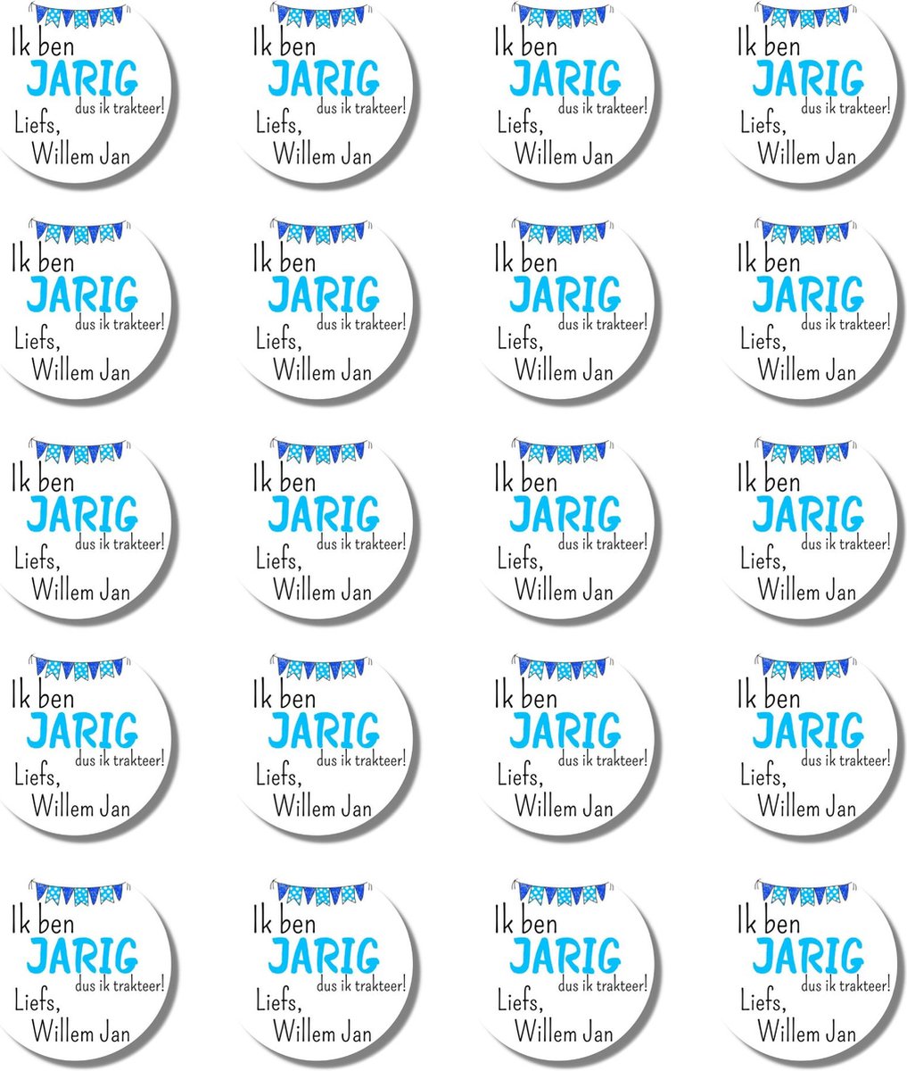 20 x Gepersonaliseerde Traktatie Stickers - Sluitstickers Verjaardag ...