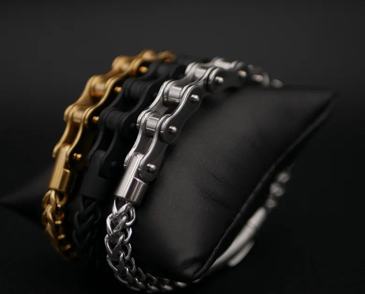 zilveren gevlochten motor ketting armband SKLL | bol.com