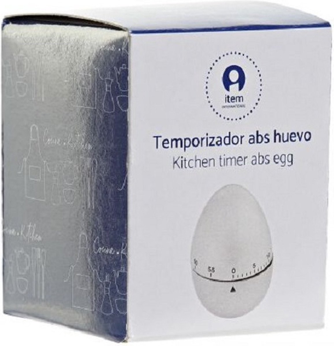 Items Kookwekker - eierwekker - ei-vorm - 6 x 7 cm - zilver - analoge ...