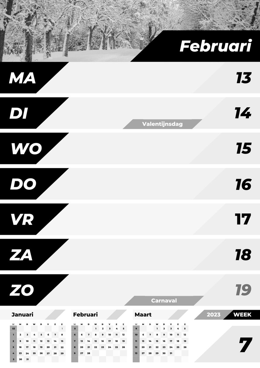 GROTE LETTERS - Weekkalender 2023 - Wandkalender - Ophangbaar - A4 ...