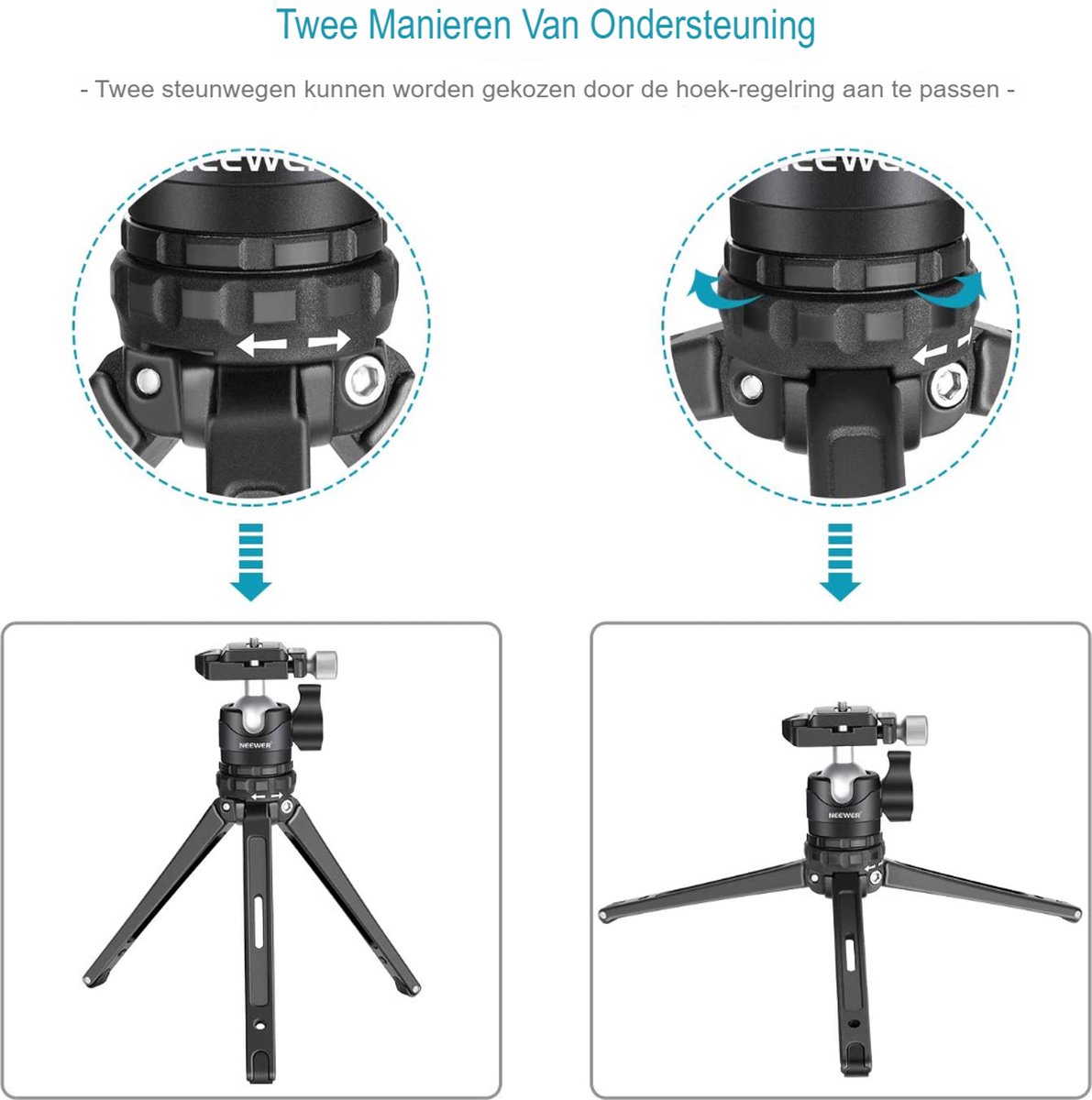 Neewer® - Draagbare Compacte Tafel - Macromini Statief 19 cm Met 360 ...