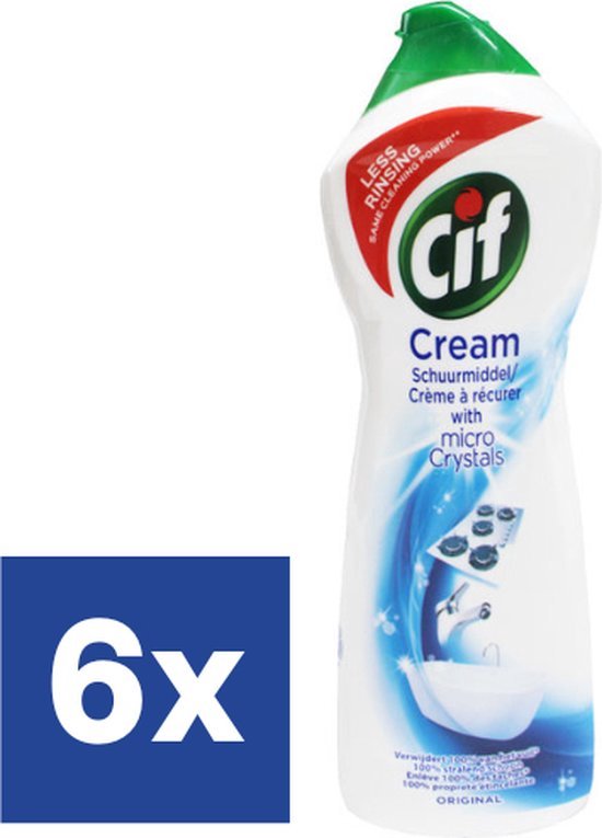 Cif Cream Original - 100 % Natural Cleaning Particles - 6 x 500 ml ...