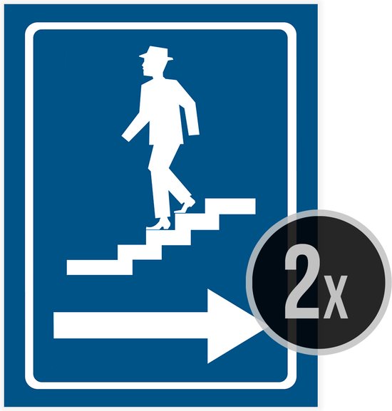 Pictogram/ bord | Aanwijzer trap voor voetgangers - pijl naar rechts ...