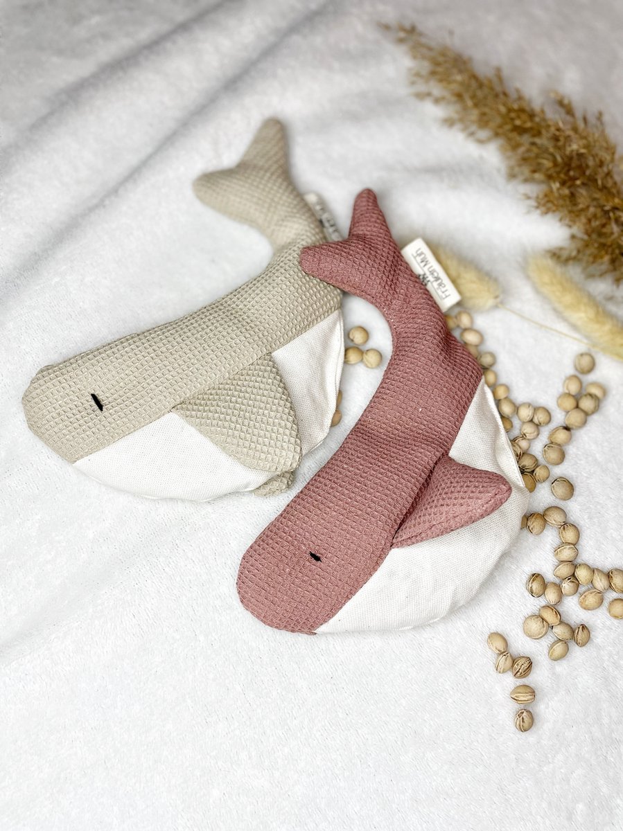 Kersenpit - knuffel - walvis - oud roze - kaasjeskruid ...