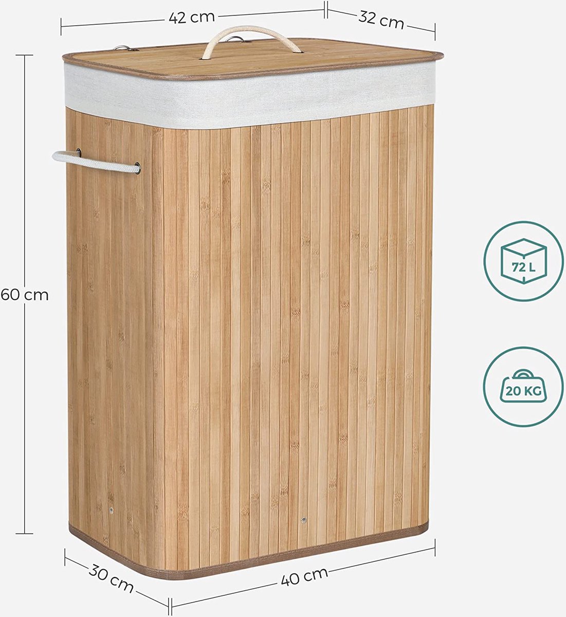 Jatso - Wasmand riet - Rieten wasmand - Wasmand - Wasmand met deksel ...