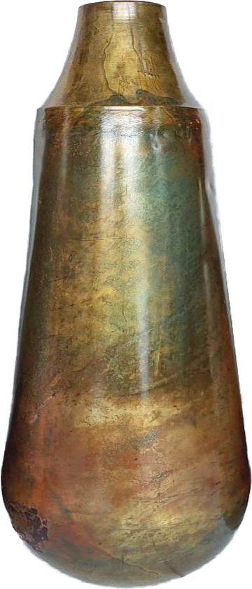 DoaBuy metalen vaas Gina 43 cm brons groen | bol
