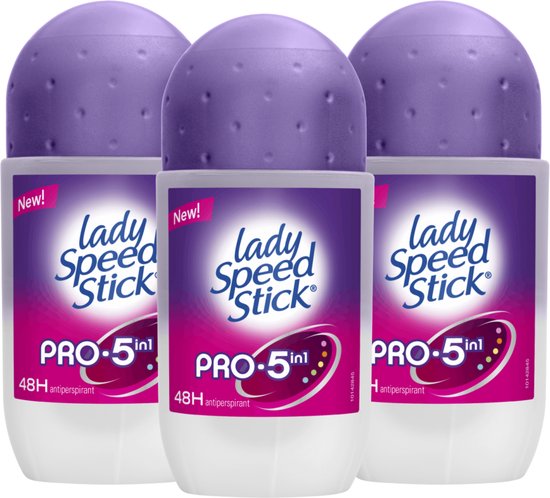 Lady Speed Stick Pro 5 in 1 Deodorant Roller - 3 x 50ml - Deodorant ...