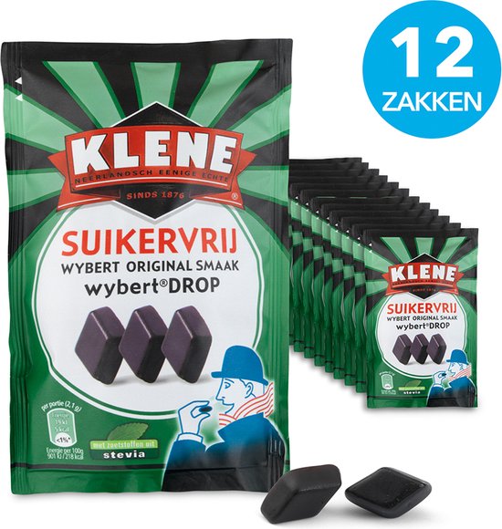 Klene Wybert Drop Suikervrij 12 x 105GR - Voordeelverpakking | bol